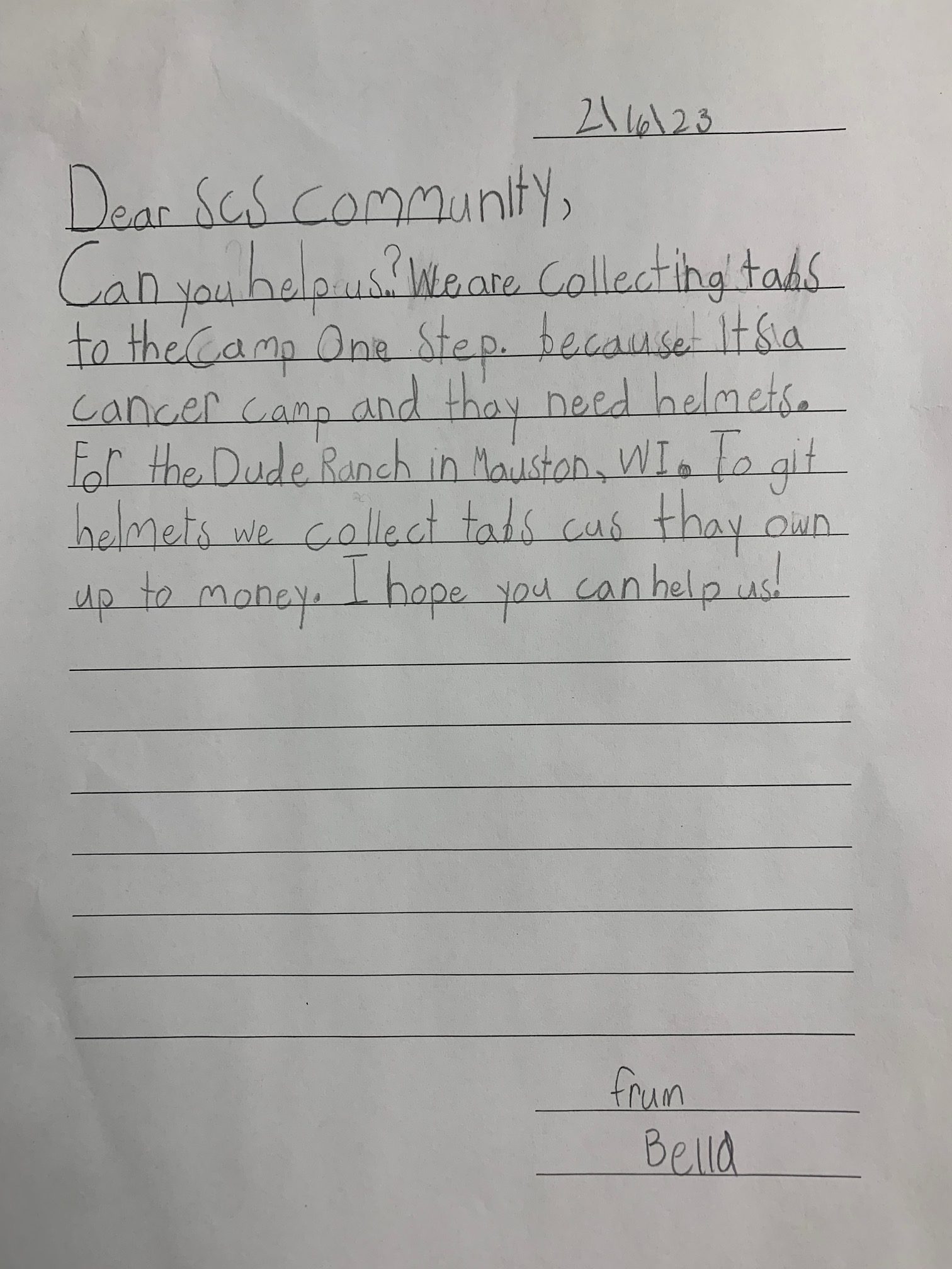 Help 2nd Grade "FLEx" Their Service Muscles - Sheboygan Christian ...