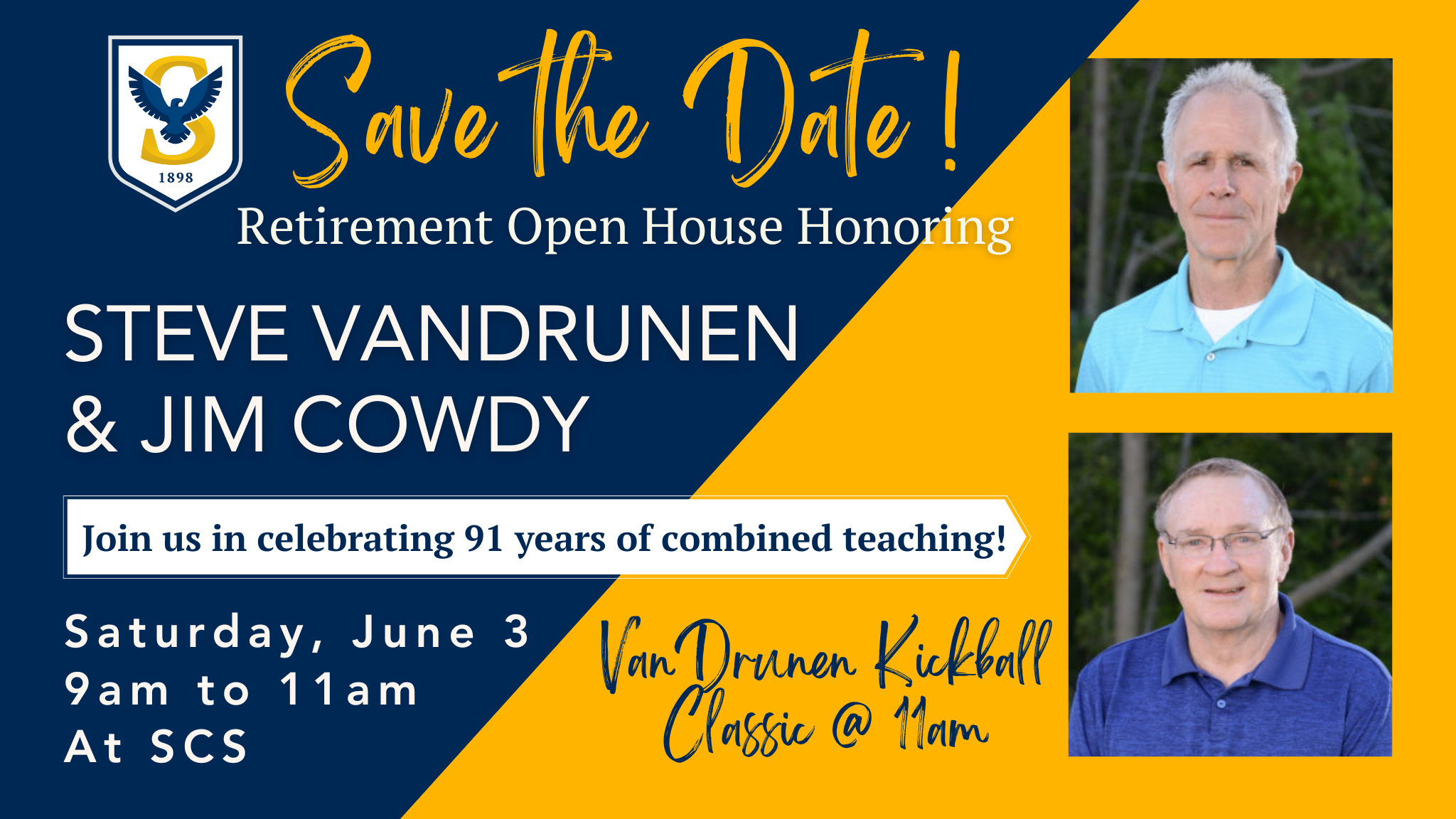 Save the date: Mr. Van Drunen and Mr. Cowdy Retirement Celebration ...